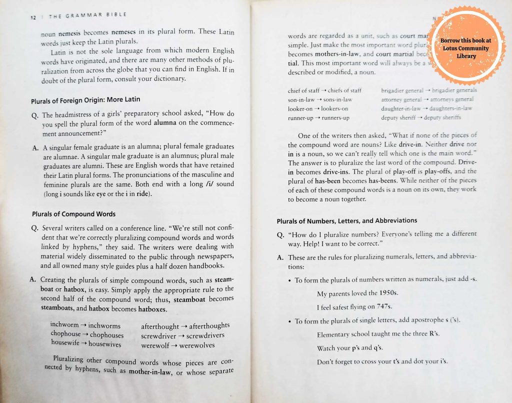 The grammar bible – Lotus Community Library – Library For Families