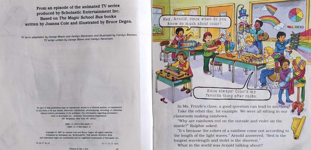 The Magic School Bus makes a rainbow – Lotus Community Library ...